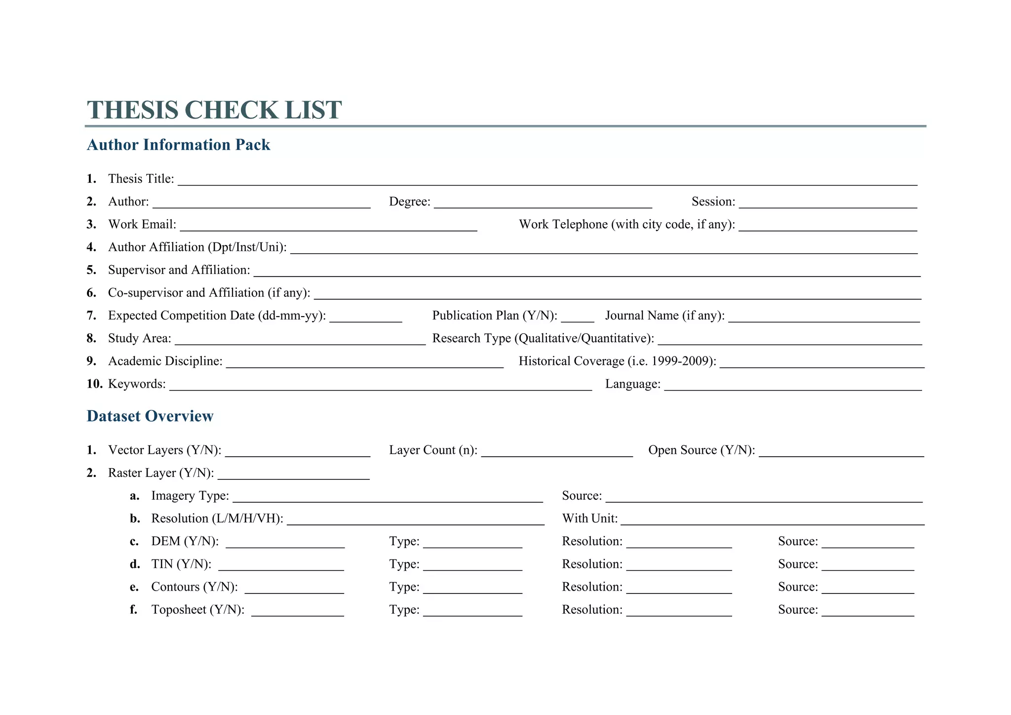 2017 Thesis Check List Doc | PDF