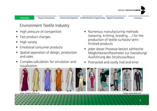 Virtual Techniques in Textile Applications: VDC-Whitepaper | PPT