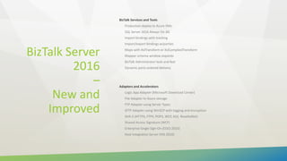 Introduction to BizTalk Server 2016 Feature Pack 2 | PPT