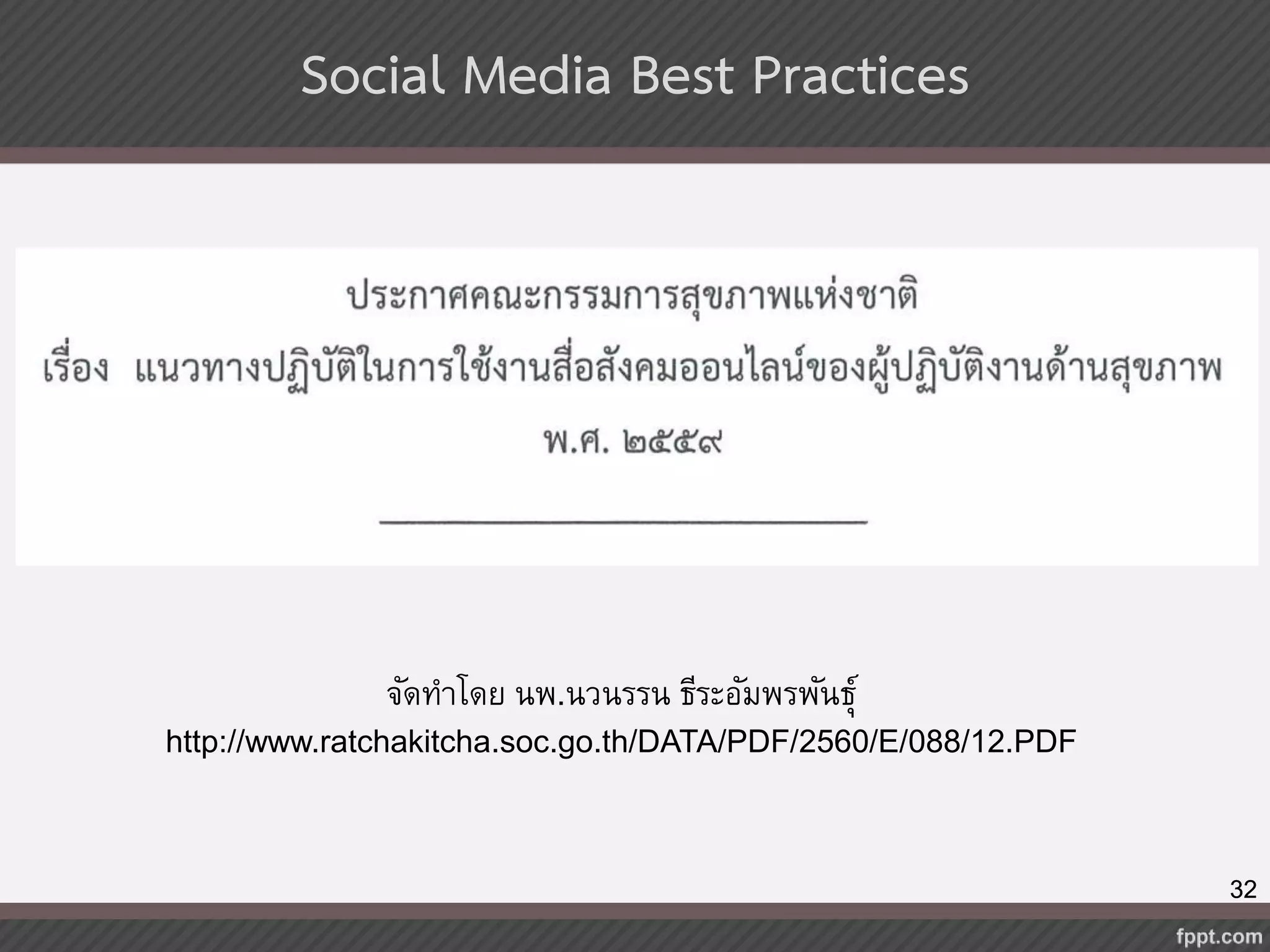 Social Media Guidelines for Healthcare Practitioners | PPT