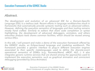 Execution Framework of the GEMOC Studio | PDF