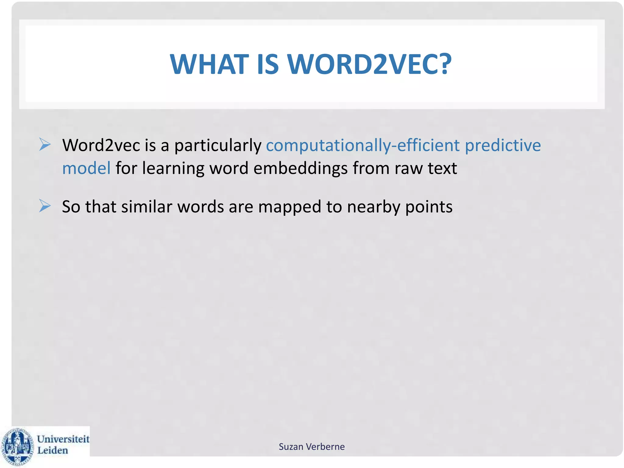 Tutorial on word2vec | PPTX