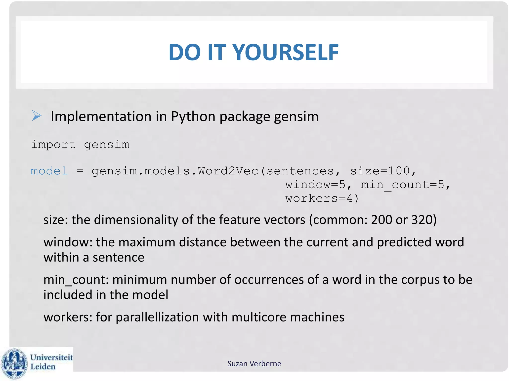 Tutorial on word2vec | PPTX