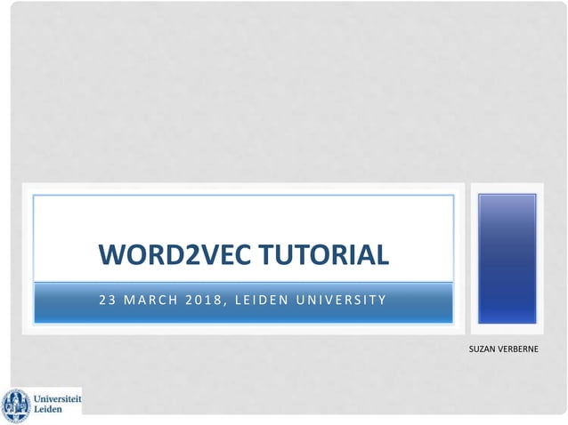 Tutorial on word2vec | PPTX
