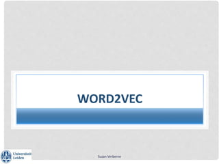 Tutorial on word2vec | PPTX