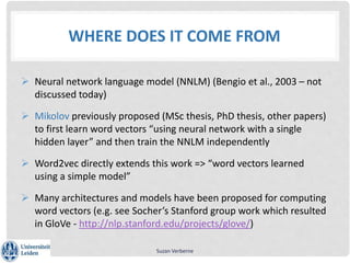Tutorial on word2vec | PPTX