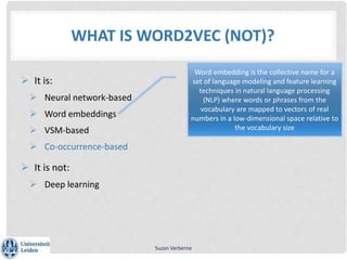 Tutorial on word2vec | PPTX