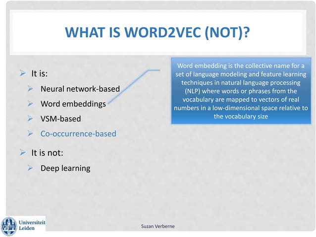 Tutorial on word2vec | PPTX
