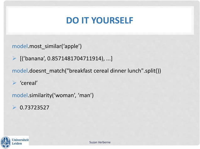 Tutorial on word2vec | PPTX