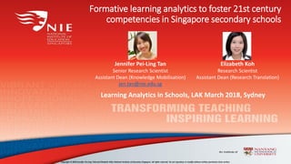 LAK18: Jennifer Tan & Elizabeth Koh — Formative learning analytics to ...