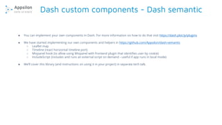 Tech Talk - Overview of Dash framework for building dashboards | PPT