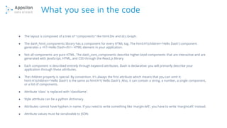 Tech Talk - Overview of Dash framework for building dashboards | PPT