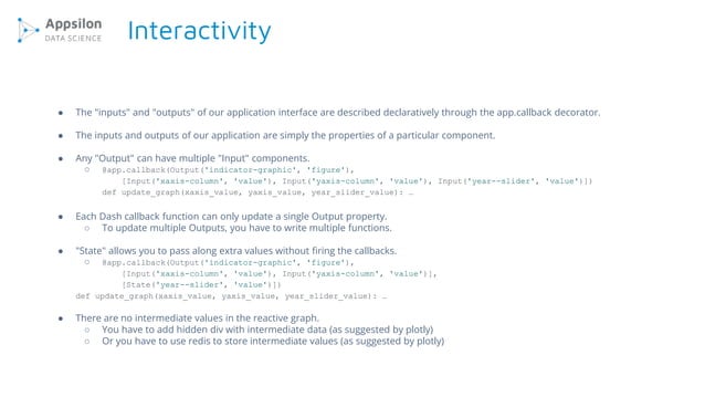 Tech Talk Overview Of Dash Framework For Building Dashboards Ppt