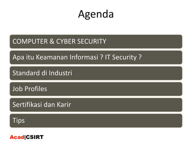 10 Tips Career in Cyber Security to Stmik Sumedang | PPT