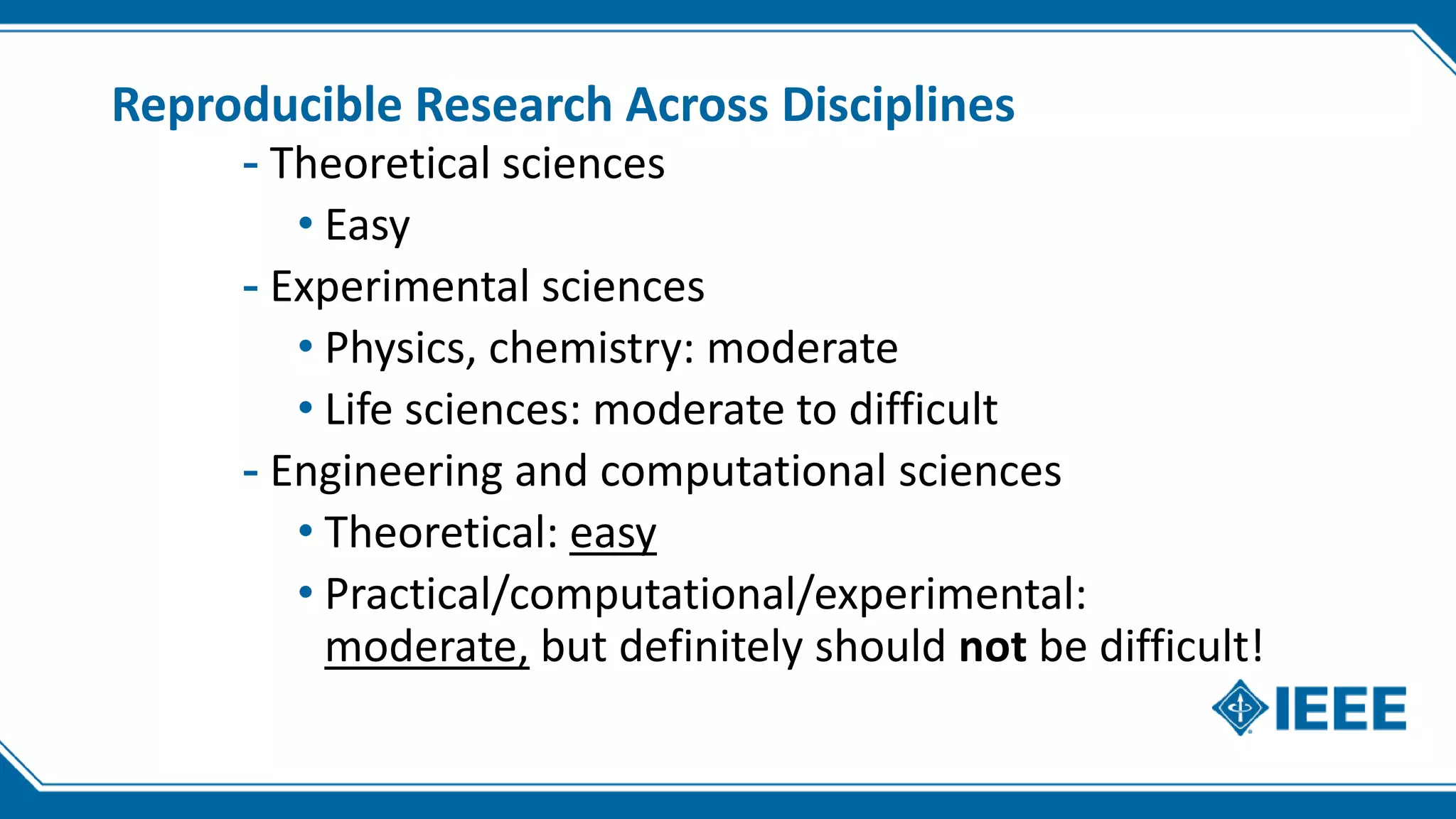 Reproducible Research and Best Practices for Paper Review | PPT