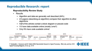 Reproducible Research and Best Practices for Paper Review | PPT