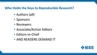 Reproducible Research and Best Practices for Paper Review | PPT