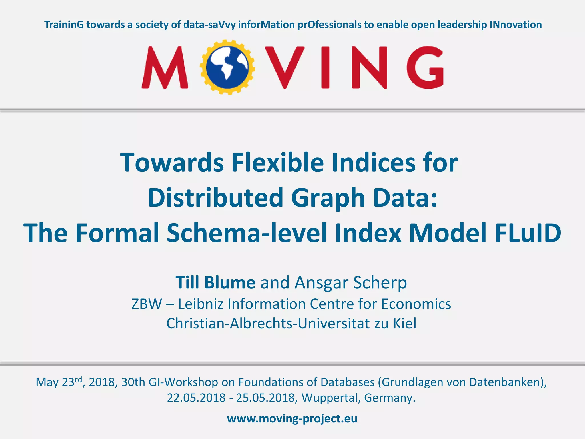 Towards Flexible Indices For Distributed Graph Data The Formal Schema