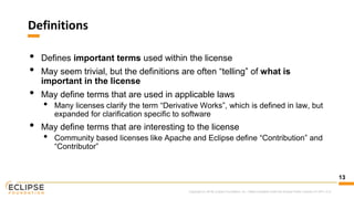 OSS licenses and the Eclipse Public License | PPTX
