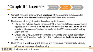 OSS licenses and the Eclipse Public License | PPTX