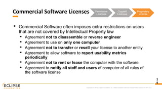 OSS licenses and the Eclipse Public License | PPTX