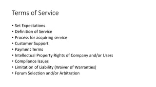 Terms of Service and Privacy Policies | PPT