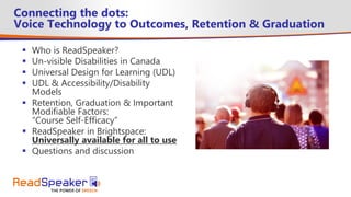 Readspeaker Presentation at 2018 D2L Connection: Nova Scotia | PDF