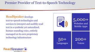 Readspeaker Presentation at 2018 D2L Connection: Nova Scotia | PDF