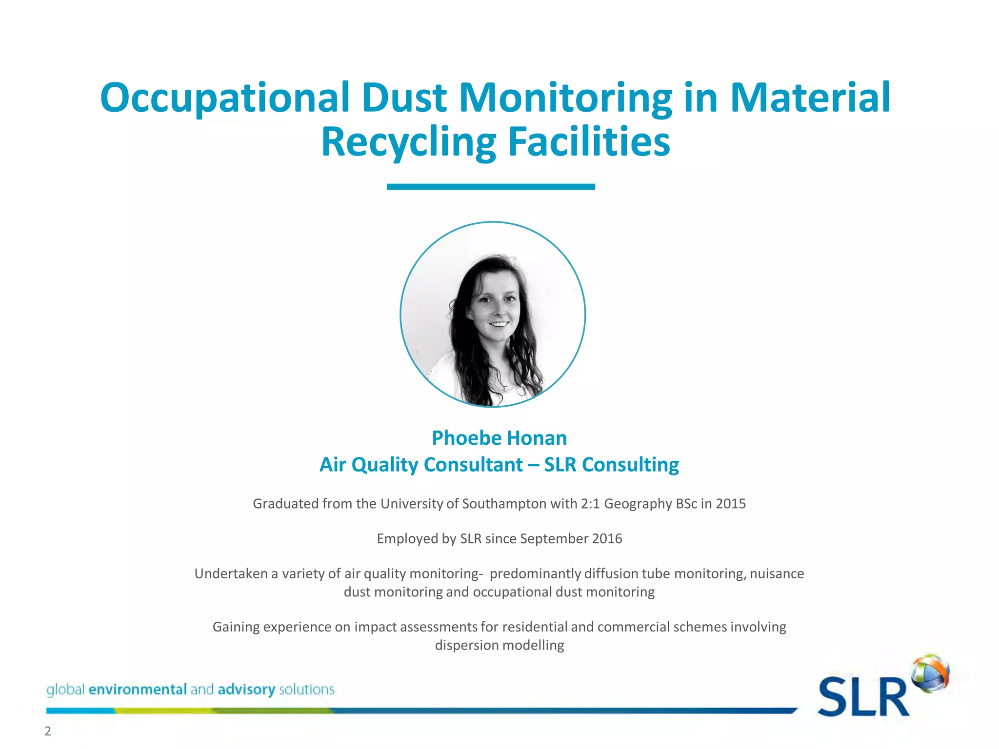 Occupational Dust Monitoring at Material Recycling Facilities - Phoebe ...