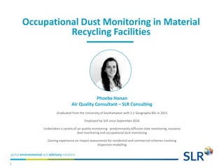 Occupational Dust Monitoring at Material Recycling Facilities - Phoebe ...