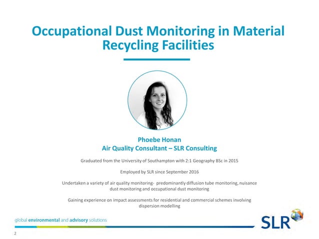 Occupational Dust Monitoring at Material Recycling Facilities - Phoebe ...