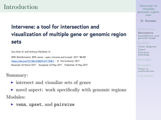 Intervene: a tool for intersection and visualization of multiple gene or genomic region sets | PPT