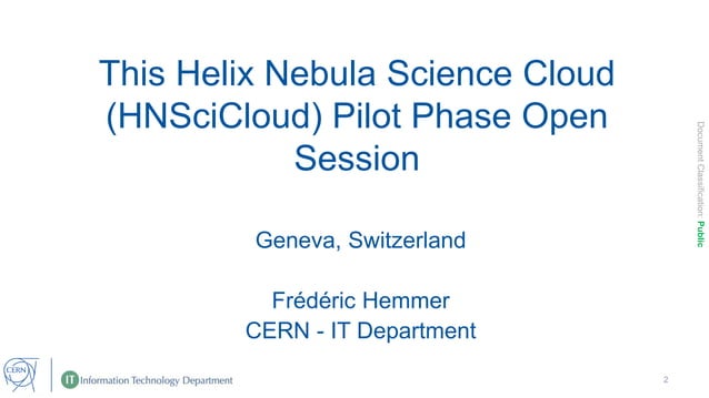 This Helix Nebula Science Cloud Pilot Phase Open Session | PPT