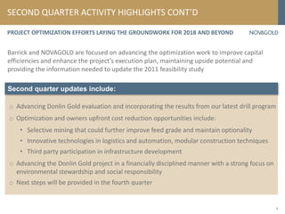 NOVAGOLD 2018 Second Quarter & Project Update | PPT
