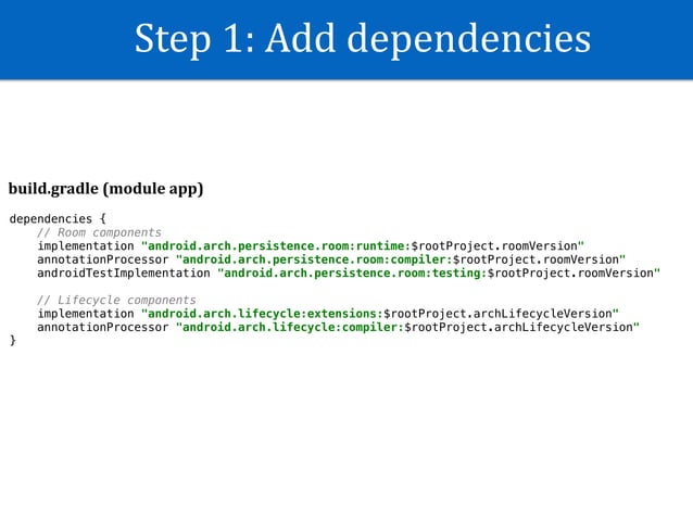 Android Jetpack: Room persistence library | PPT