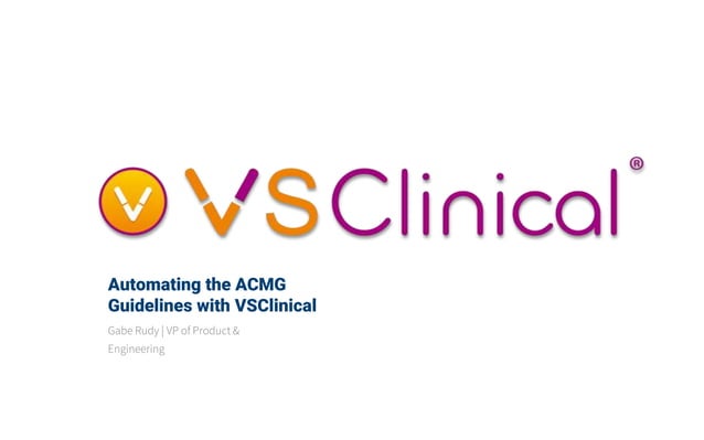 Automating the ACMG Guidelines with VSClinical | PPTX | Genetics | Science