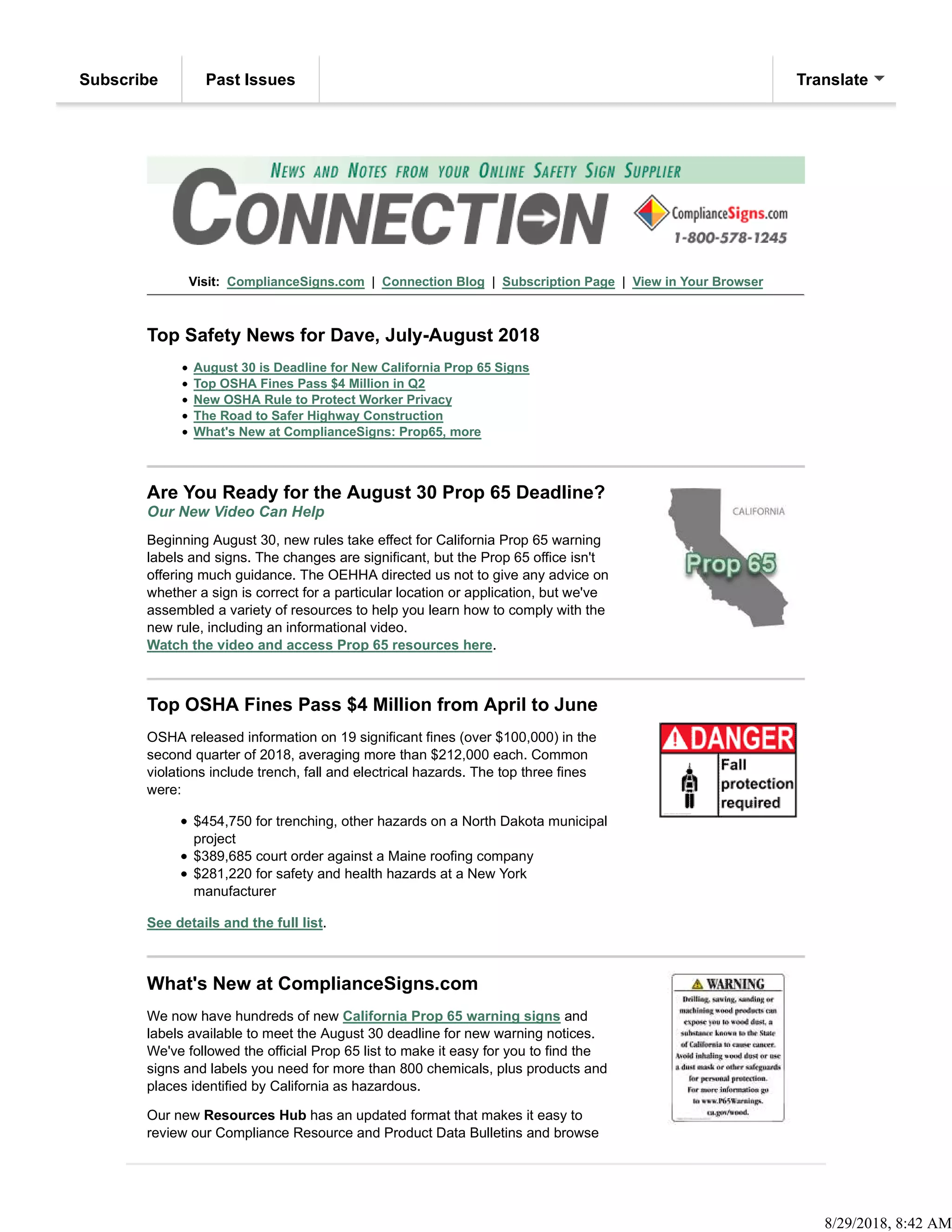 July - August 2018 Connection Newsletter | PDF