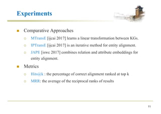 Bootstrapping Entity Alignment with Knowledge Graph Embedding | PPT | Free download