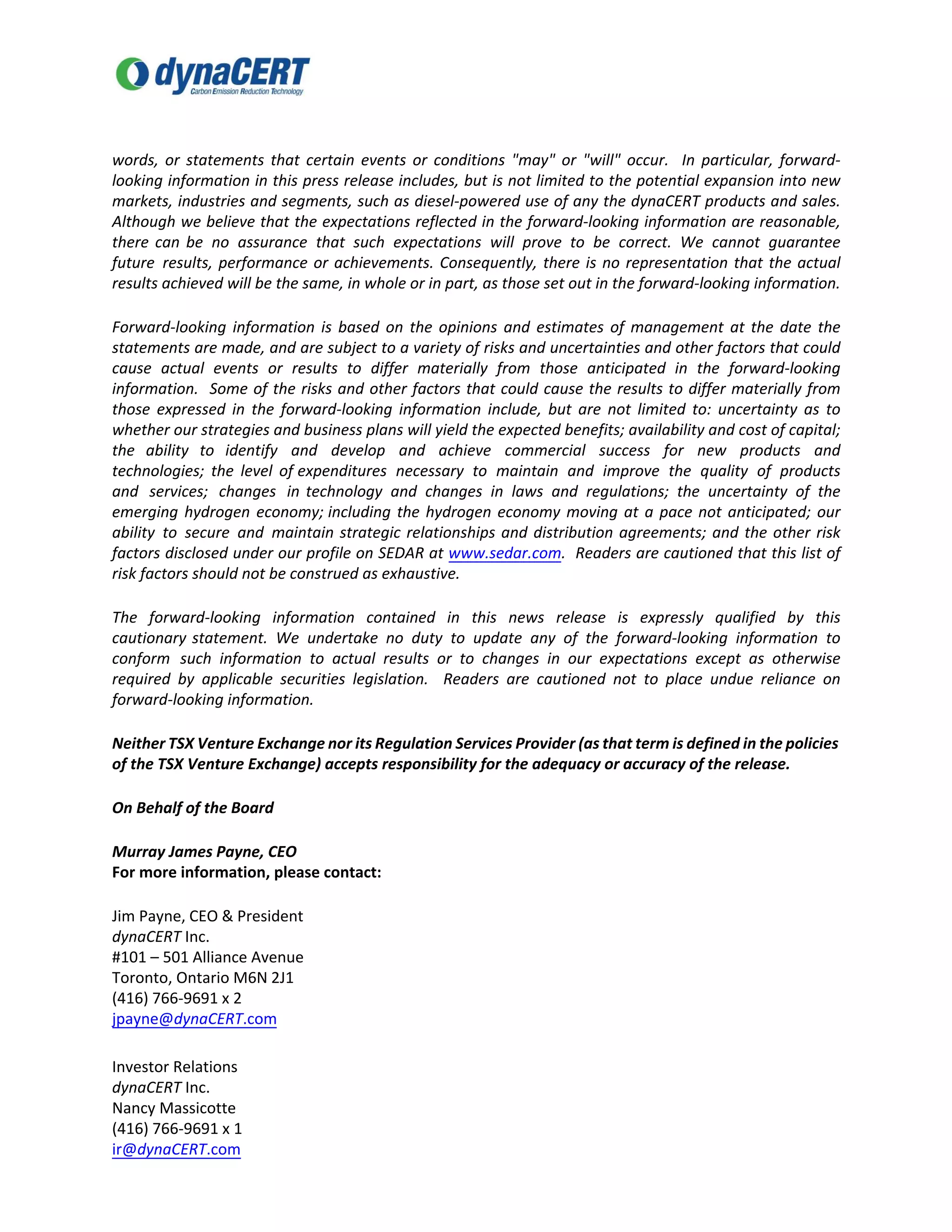 dynaCERT Provides Updates on Homologation and Product Launch in Europe ...