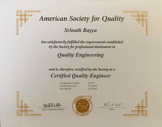 ASQ Certified Quality Engineer | PDF