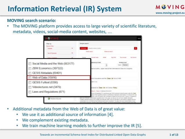 Towards an Incremental Schema-level Index for Distributed Linked Open Data Graphs | PPT