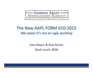 2018 10-23-pbs duck lunch presentation new aapl joa sem pbs v2 | PPT