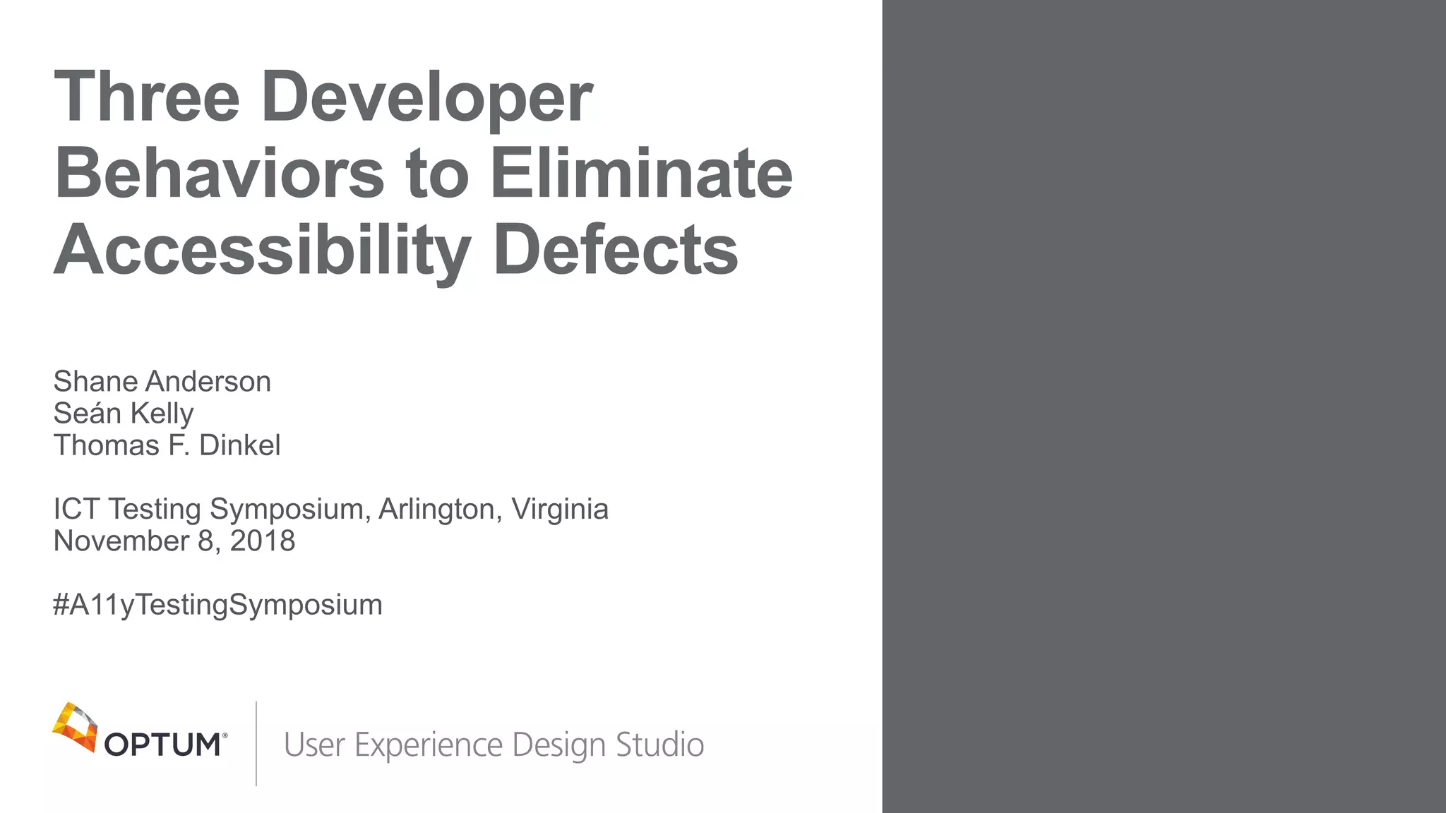Three Developer Behaviors to Reduce Accessibility Defects | PPT