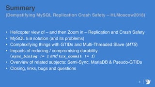 Demystifying MySQL Replication Crash Safety | PPT