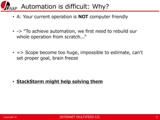 Practical Operation Automation with StackStorm | PPTX