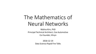 The Mathematics of Neural Networks | PDF