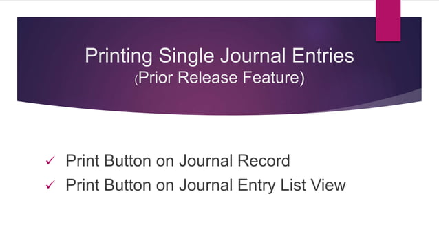 Journal Entry Feature in NetSuite 2018.1 | PPT