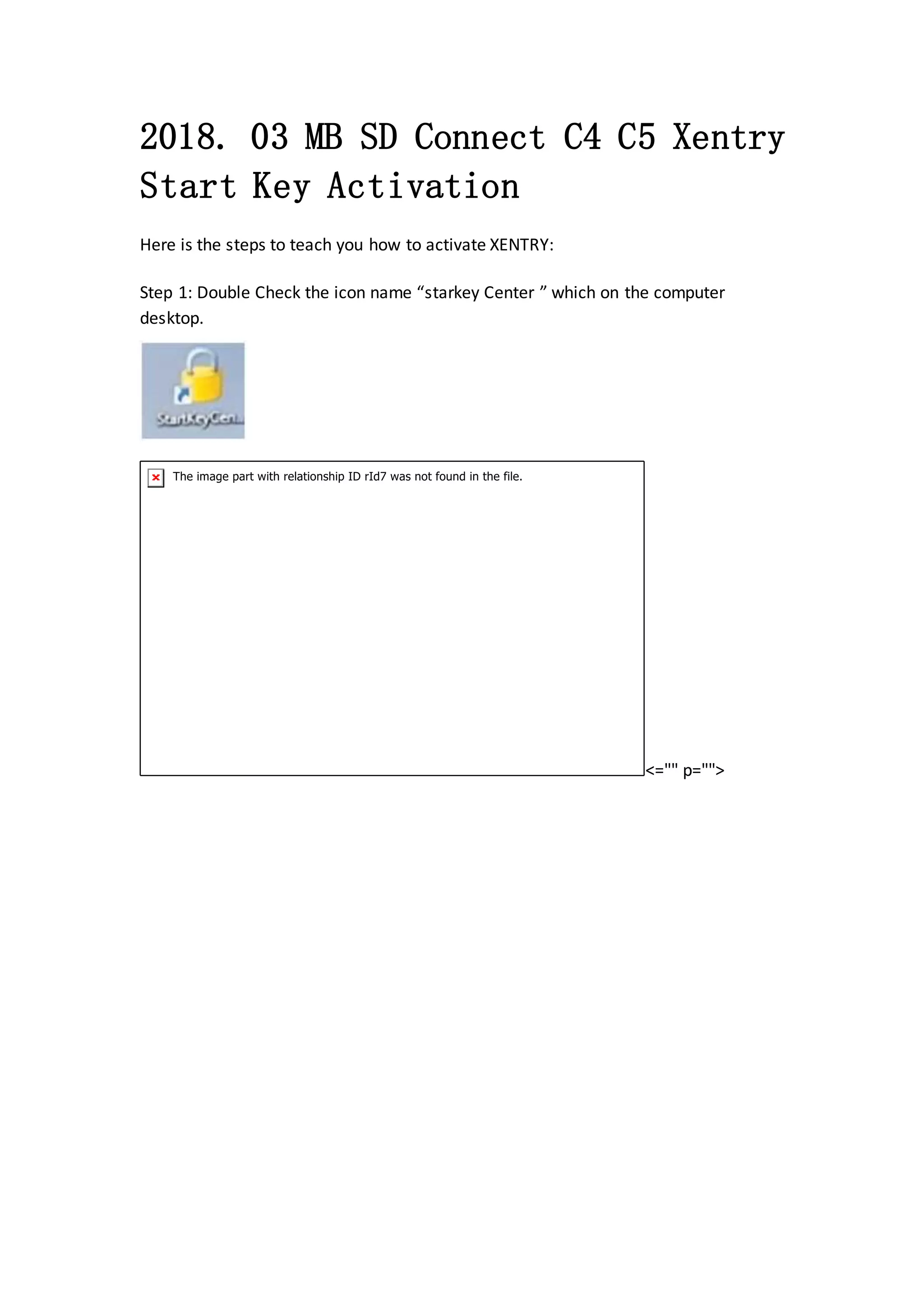 2018. 03 mb sd connect c4 c5 xentry start key activation | DOCX