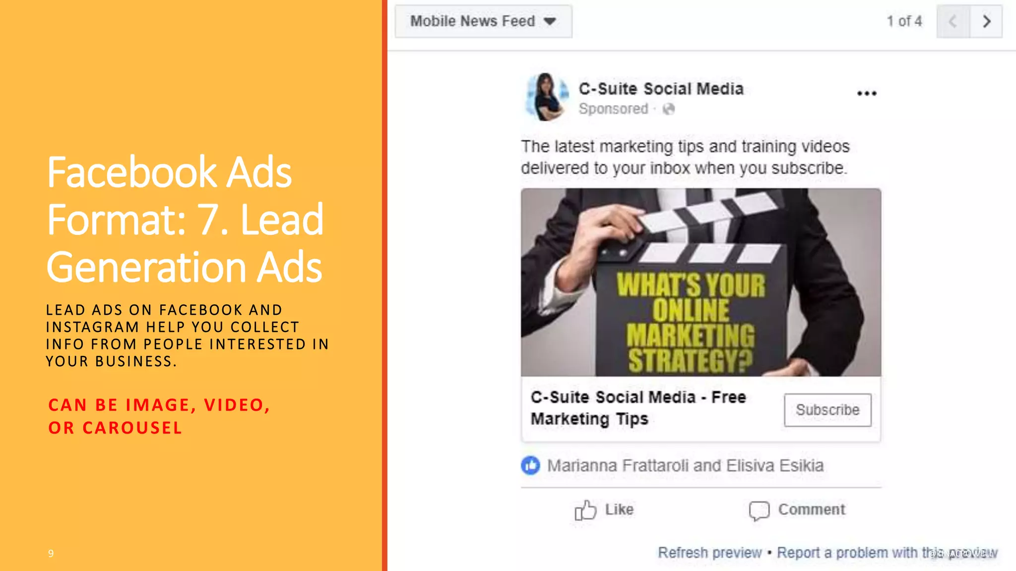 11 Different Formats of Facebook Ads | PPT