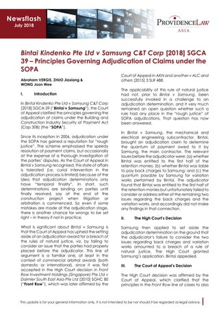 Bintai Kindenko Pte Ltd v Samsung C&T Corp [2018] SGCA 39 – Principles ...